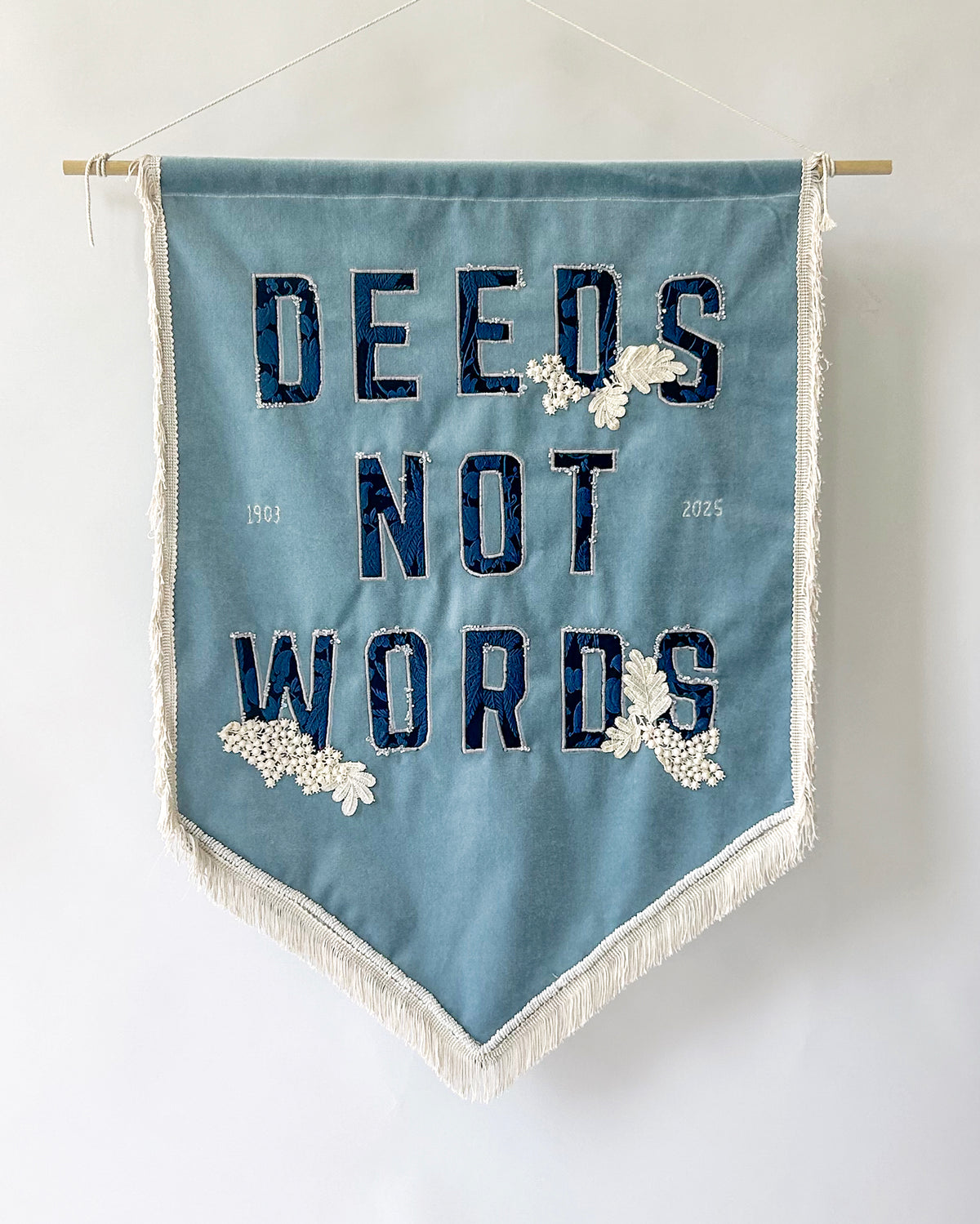 Deeds not Words | Handmade Protest Banner | Haptic Lab